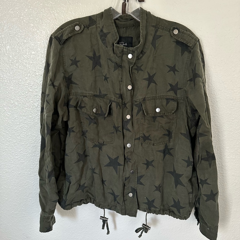 Rails “Collins” Stars Linen Blend Military Jacket~L - Gem